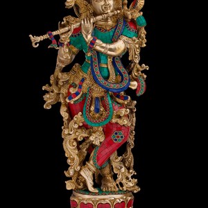 Krishna Statue Large, 75 Cm Big Size Brass Lord Krishna Idol With ...