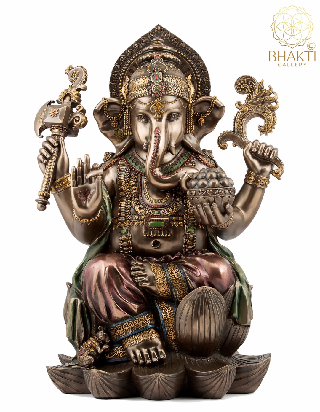 Bonded Bronze Ganesha Statue Large, 46 Cm Big Bonded Bronze Ganesh ...