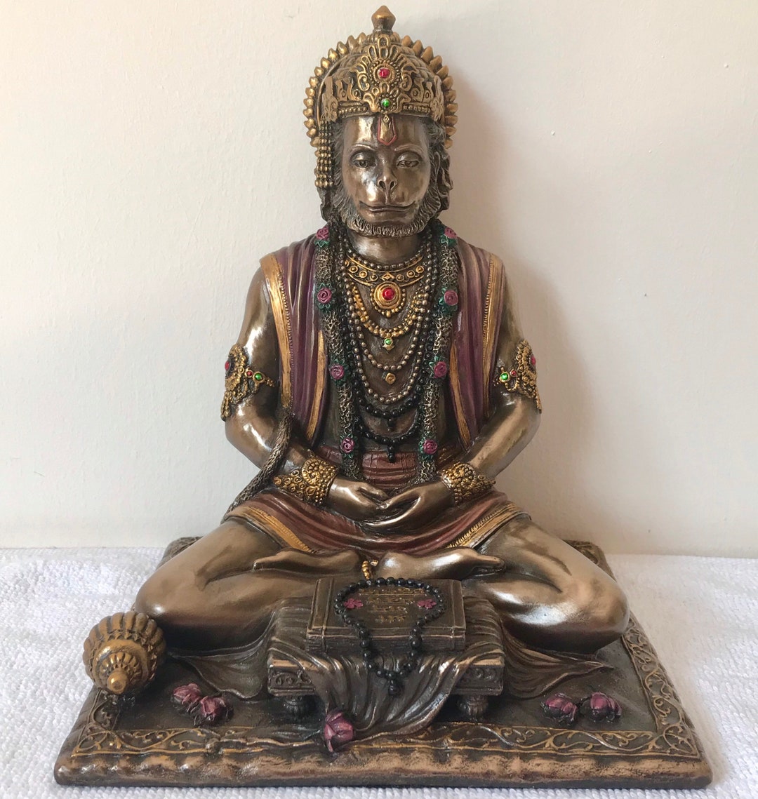Hanuman Statue, 20 Cm Bonded Bronze Meditating Lord Hanuman Statue ...