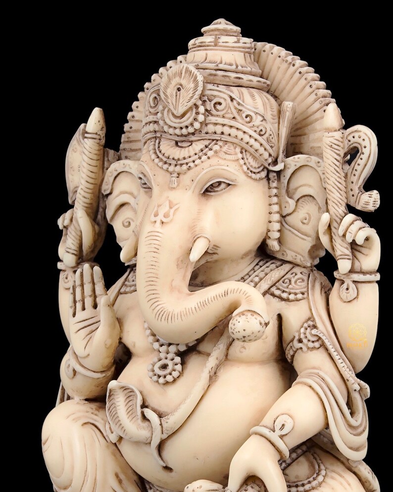 Ganesha Statue Ganesh Statue 22 CM Ivory Finished Dust - Etsy