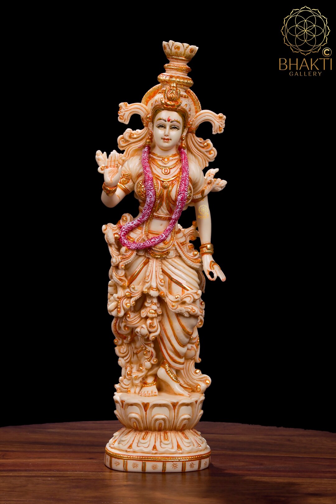 Radha Statue, 36 Cm Hand Painted Dust Marble Goddess Radha Statue ...