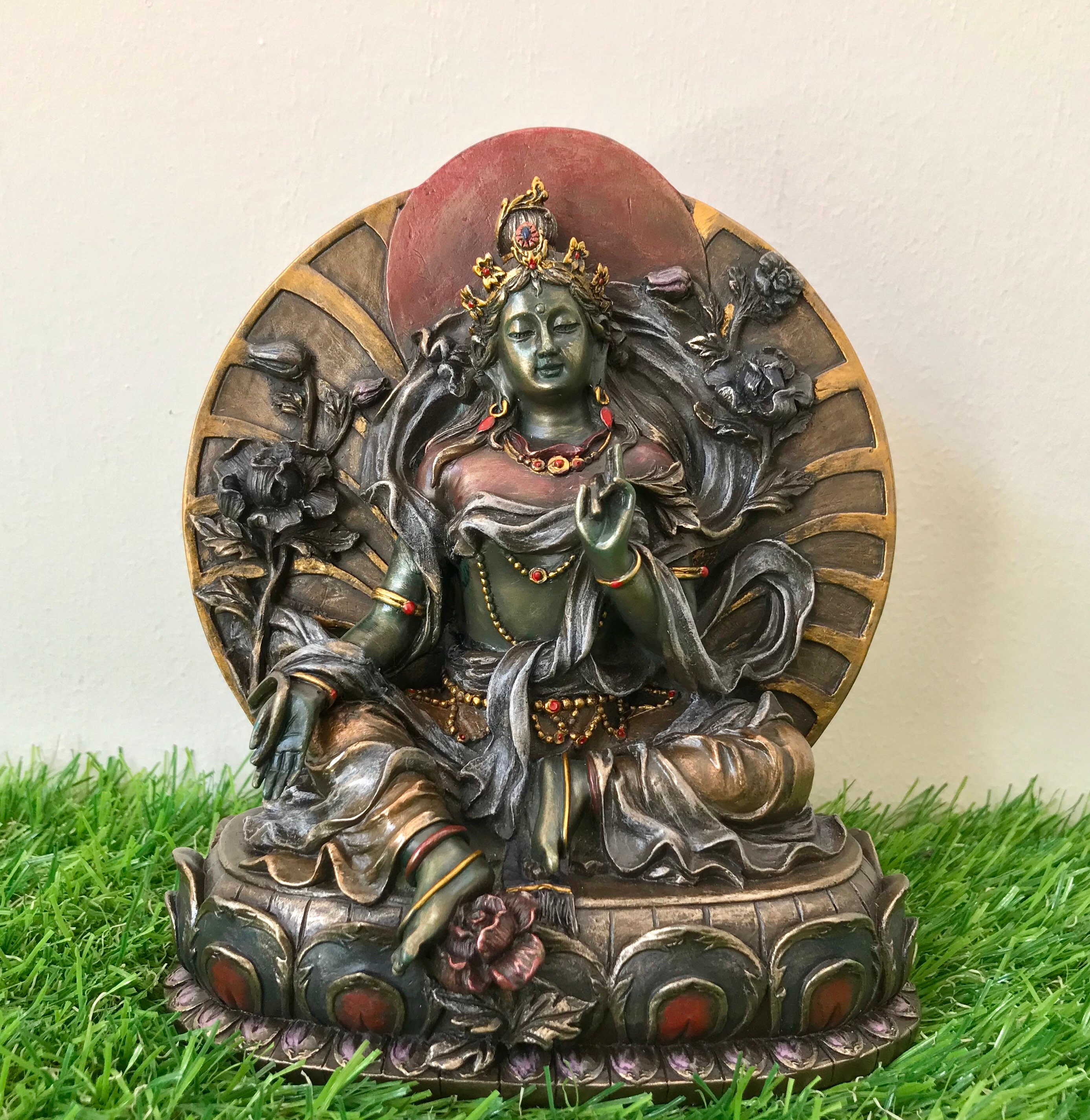 Antique Style Seated Bronze Devi Tara Statue 32 cm/ 12.5 Inch Tara ...