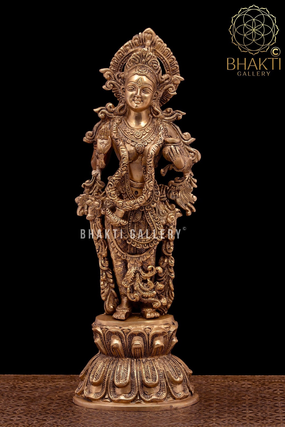Brass Radha Rani Statue, 45 Cm Big Large Size Goddess Radha Idol in ...