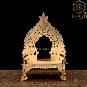 Brass Singhasan, 21 Cm Tall Brass God Throne With Parrot, Religious ...
