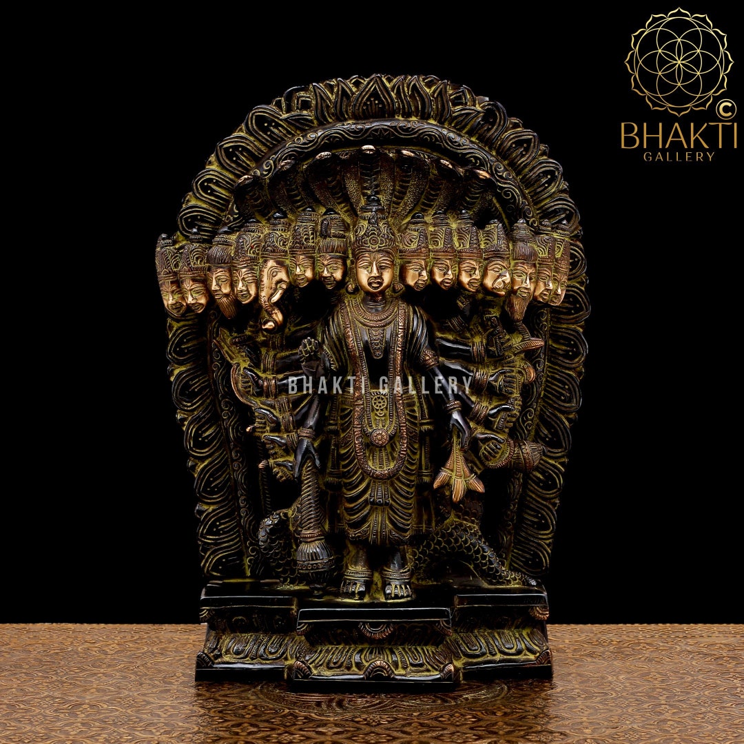 Brass Vishnu Maha Avatar Statue, 29 Cm Big Antique Finish Brass Lord ...