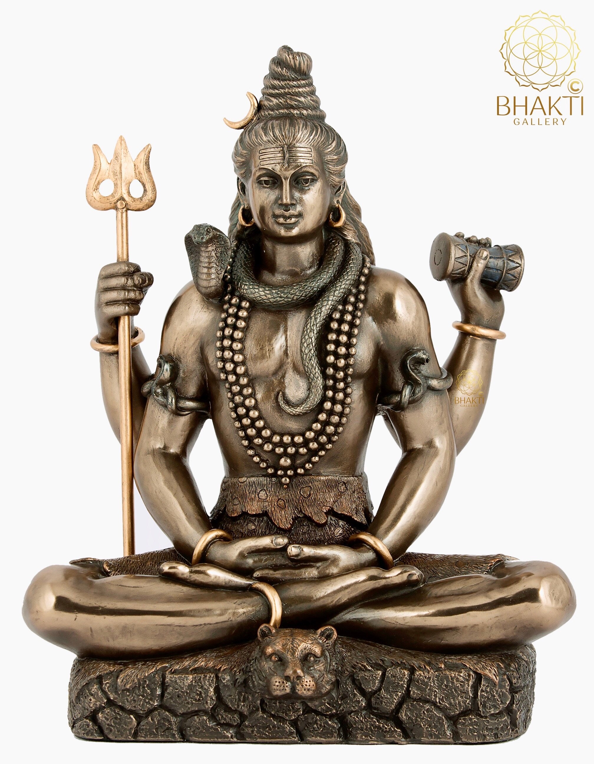 Brass Lord Shiva Idol, Mahadev, Rudra, Shankara (18 Centimeter ...