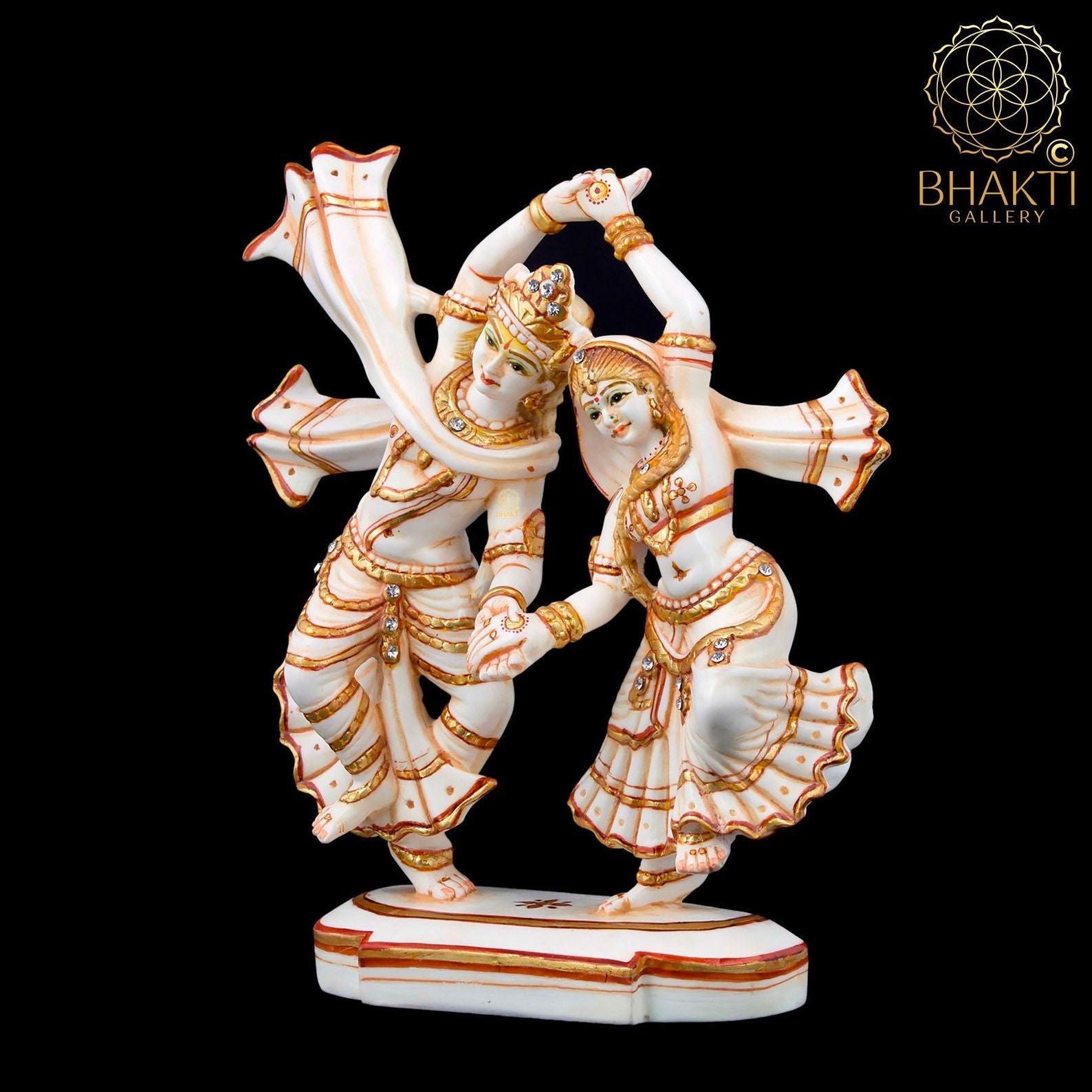 Dancing Radha Krishna Idol 24 Cm Cultured Marble Radha - Etsy