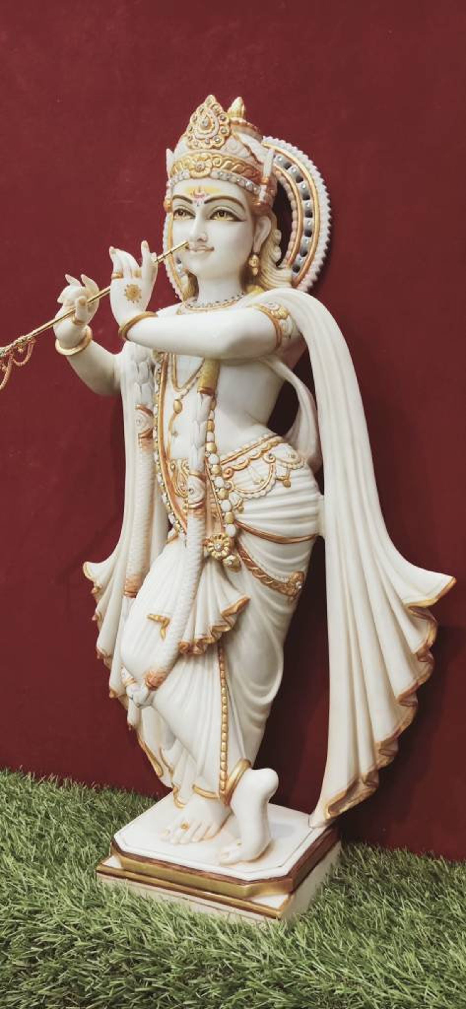 Krishna Statue 60 Cm Big Large Size Hand Painted Cultured - Etsy