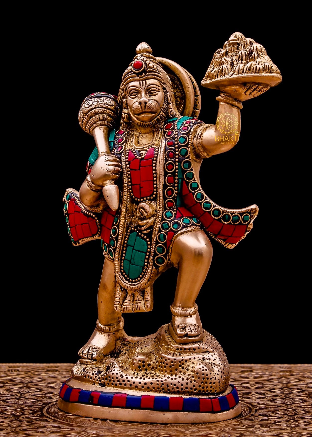 Brass Hanuman Statue Carrying Sanjivani Parvat 22 Cm Small - Etsy Singapore