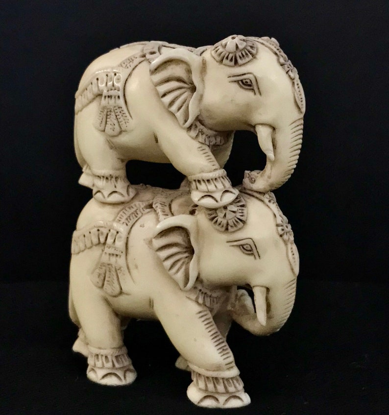 Elephant Statue Ivory finish Elephant4 Animal | Etsy