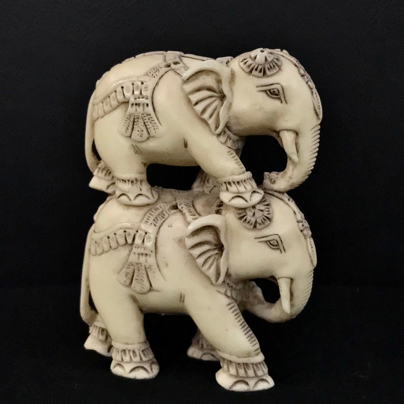 Elephant Statue Ivory finish Elephant4 Animal | Etsy