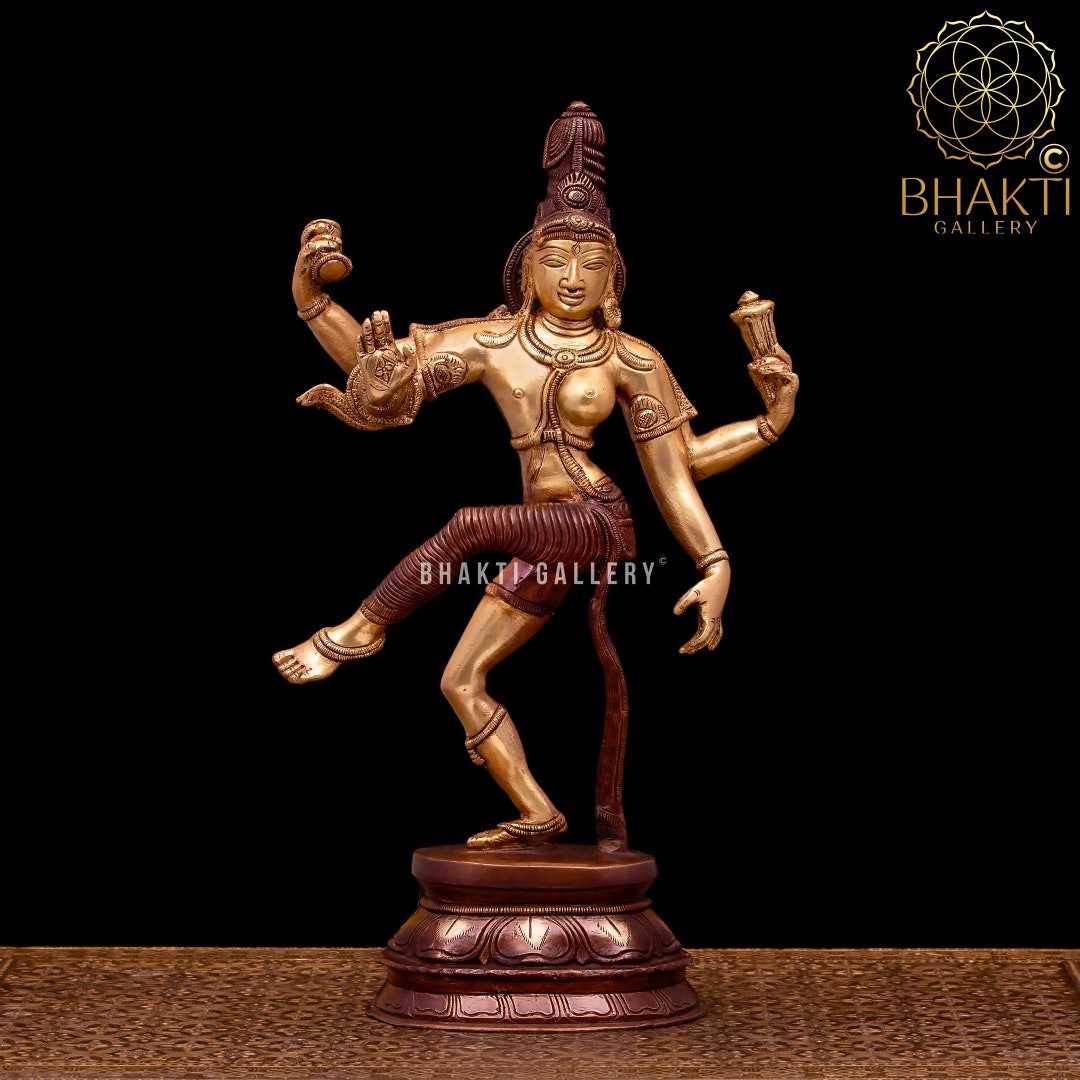 Brass Ardhnareshwara Statue, 38 Cm Brass Ardhanarishvara Idol, Half ...