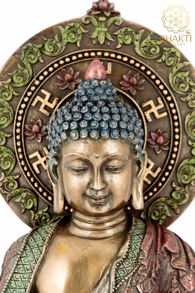 Shakyamuni Buddha Statue, 27 Cm Big Bronze Finish Earth Witness Buddha ...