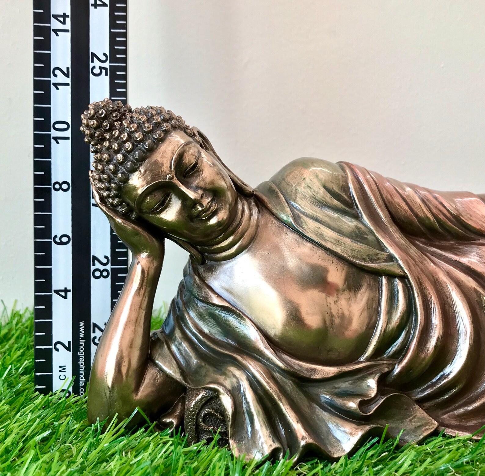 Resting Buddha Statue, 31 Cm Bonded Bronze Lord Buddha Sclupture ...