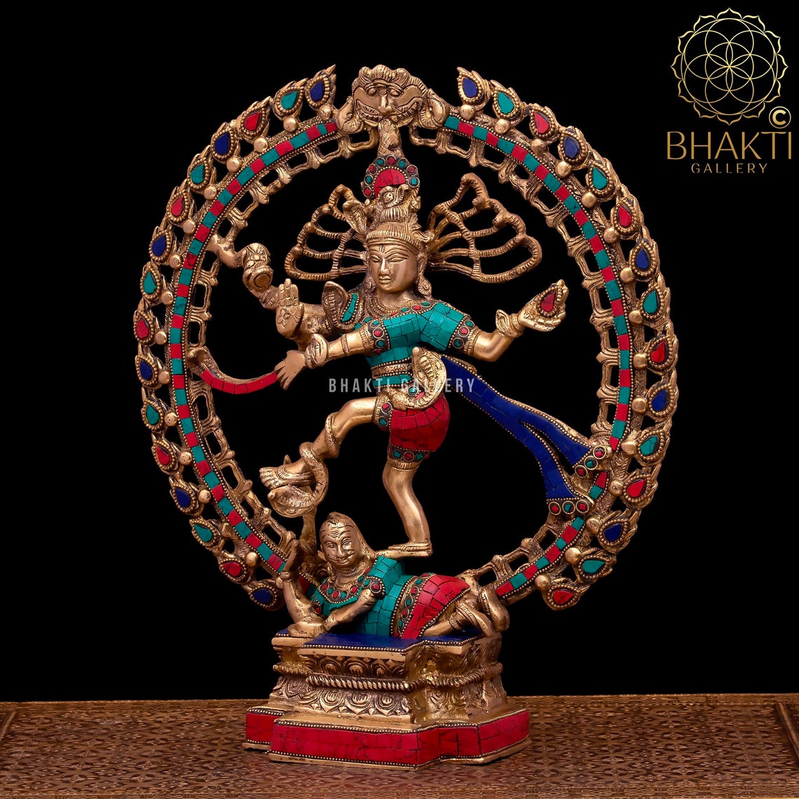 Brass Nataraja Statue With Stonework 41 Cm Big Brass Natraj - Etsy