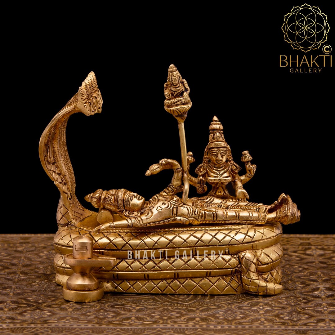 Brass Vishnu Padmanabhan Swami Statue, 16 Cm Lakshmi Narayana Statue ...