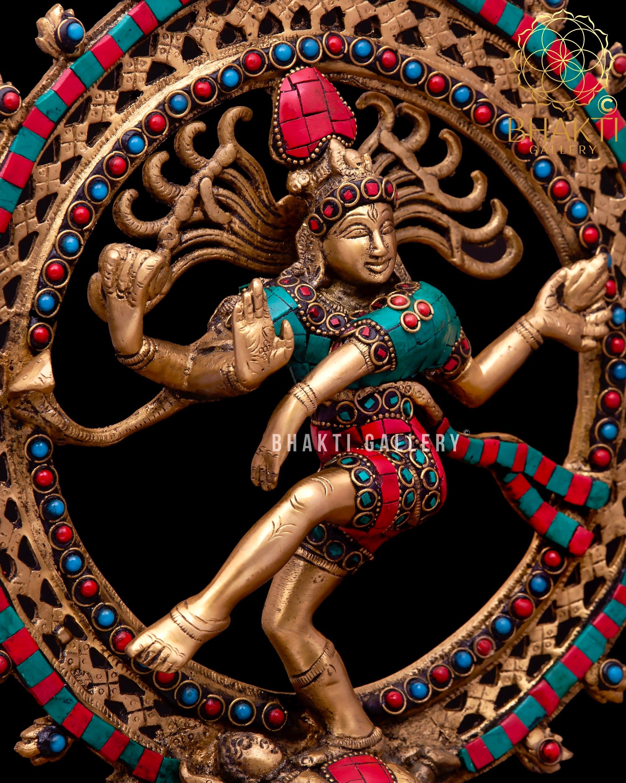 Brass Natraj Statue With Stonework 35 Cm Big Brass Dancing - Etsy UK