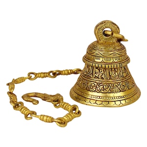 Brass Hanging Bell, 81 Cm Long Hanging Brass Bell With Chain, Hanging ...