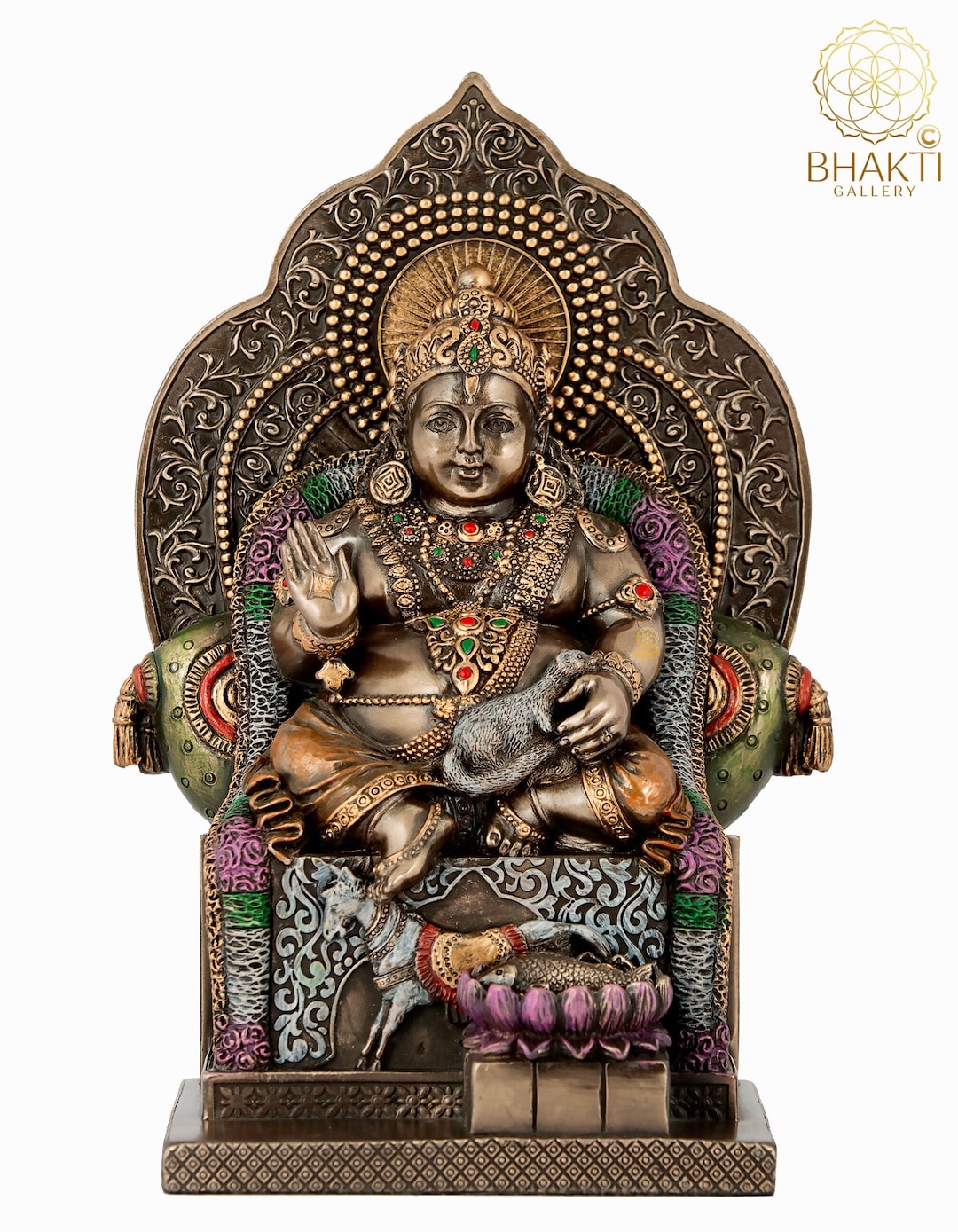Kuber Statue, 19 Cm Bonded Bronze Kubera Statue, Kuvera Statue, Dik ...
