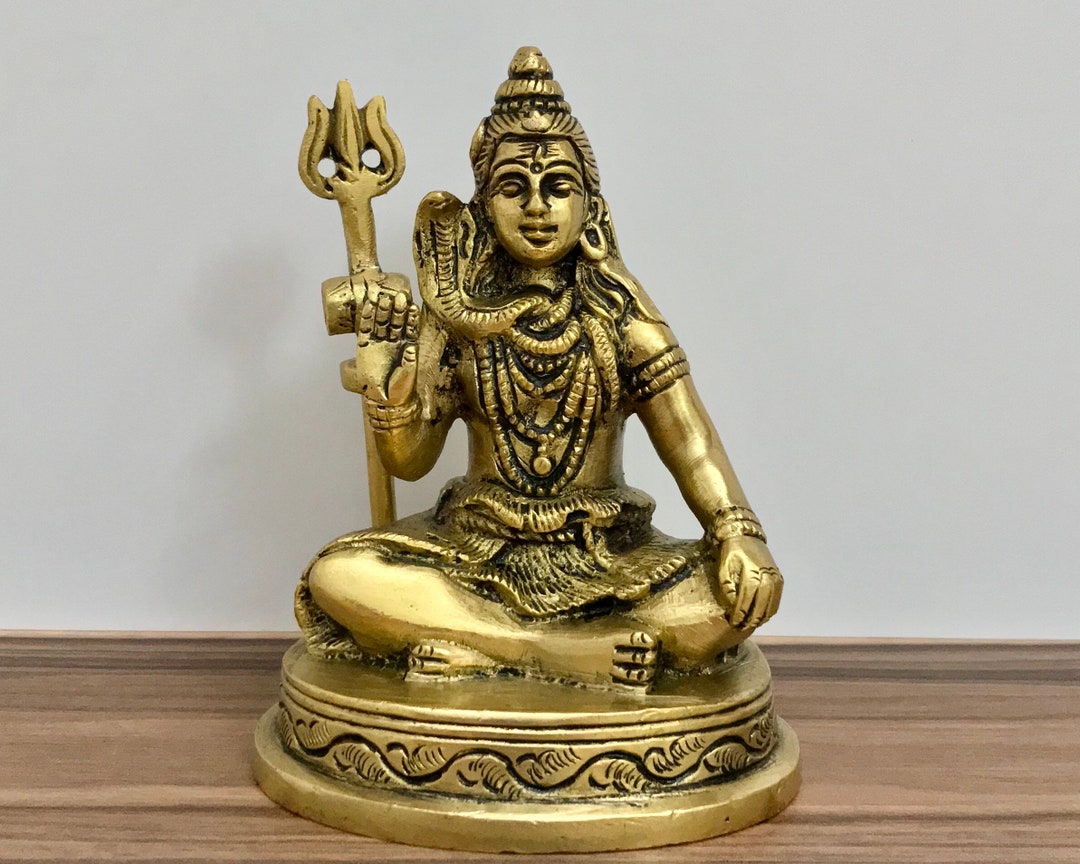 Small Shiva Statue in Brass, 10.5 Cm Small Size Brass Lord Shiva Idol ...