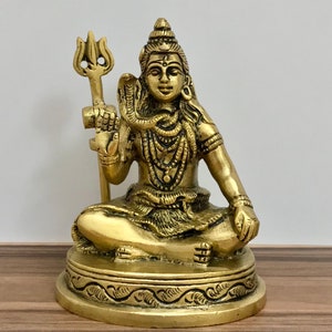 Small Shiva Statue in Brass, 10.5 Cm Small Size Brass Lord Shiva Idol ...