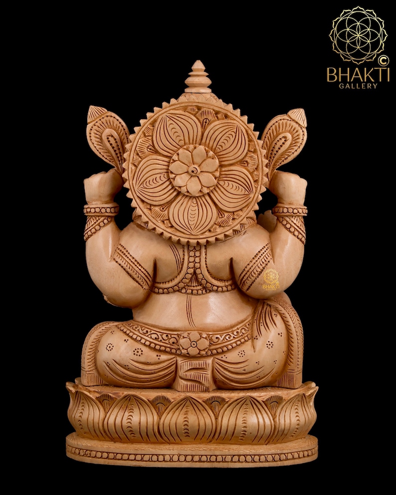 Wooden Ganesha Statue 23 CM Big Size Hand Carved Wooden - Etsy
