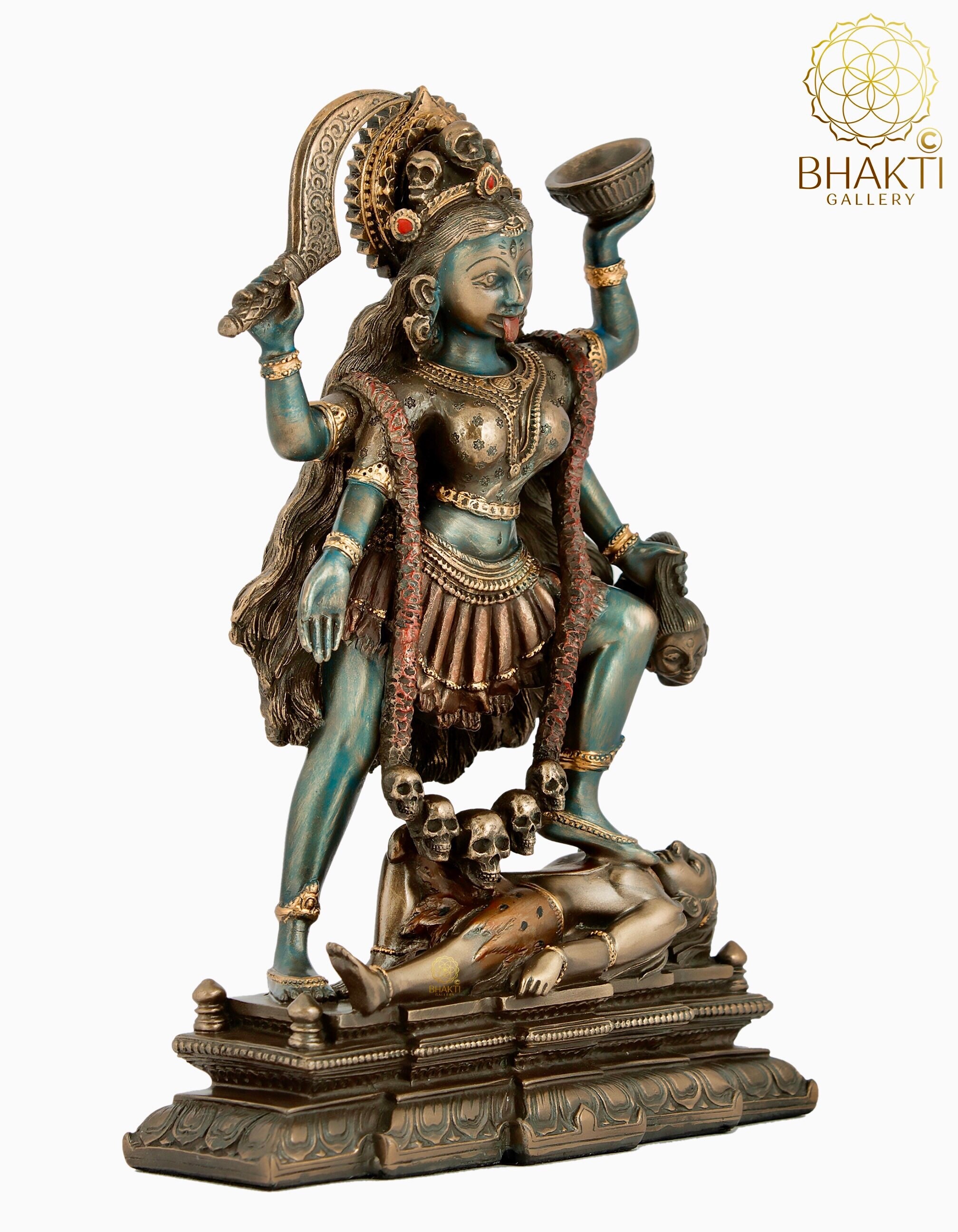 Kali Statue 19.5 Cm Bonded Bronze Goddess Kali Idol Parvati - Etsy UK