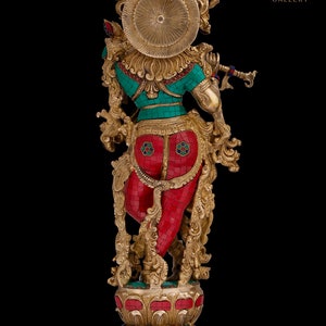 Krishna Statue Large, 75 Cm Big Size Brass Lord Krishna Idol With ...