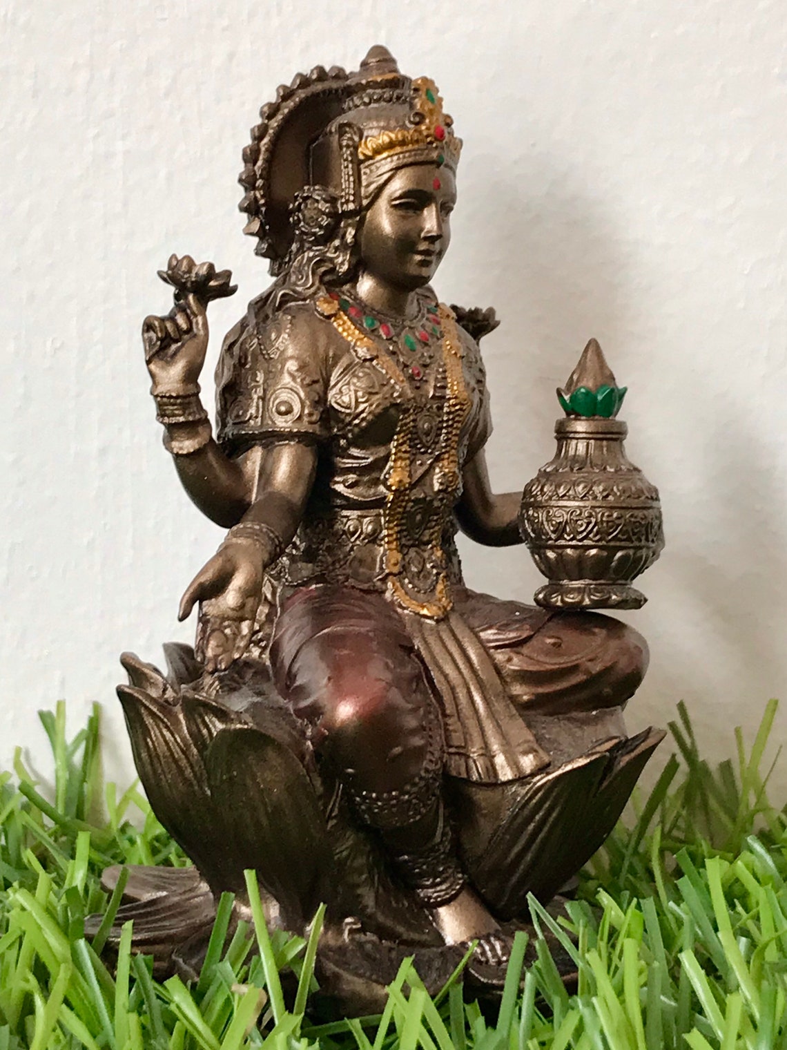 Small Lakshmi Statue, 8 Cm Bonded Bronze Laxmi Statue Small, Hindu ...
