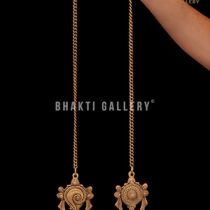 Brass Hanging Shankh Chakra Diya, 62 Cm Long With Chain Brass Hanging ...