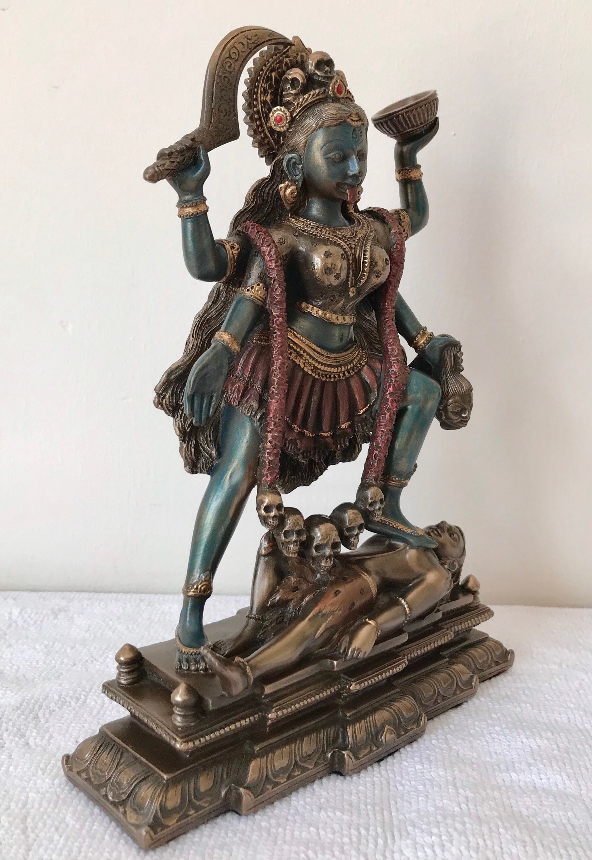 Kali Statue 19.5 CM Bonded Bronze Goddess Kali Idol Parvati | Etsy UK