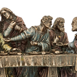 Jesus Last Supper Figurine, 23 Cm Bronze Finish Jesus Last Supper ...