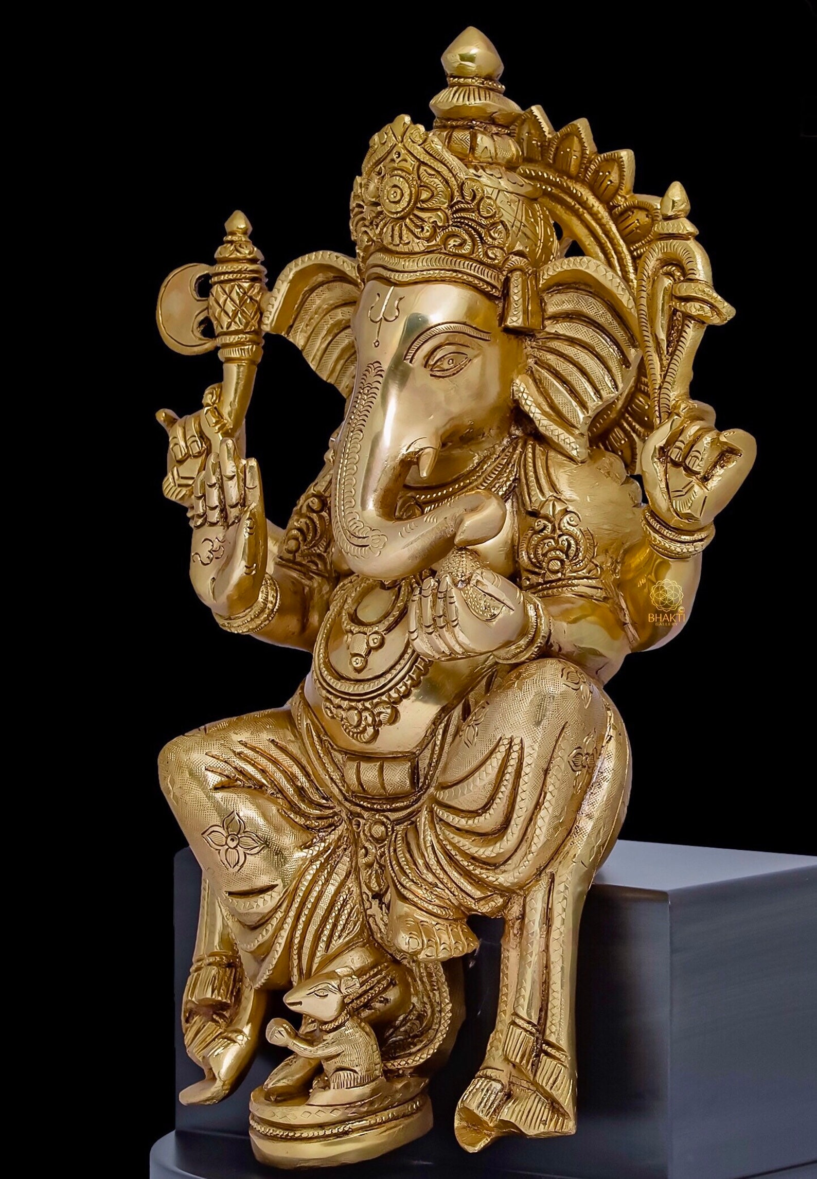 Large Ganesha Statue in Brass 38 Cm Big Size Brass Ganesha | Etsy