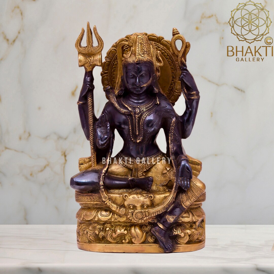 Brass Ardhanarishvara Statue, 25 Cm Black Golden Finish Brass ...