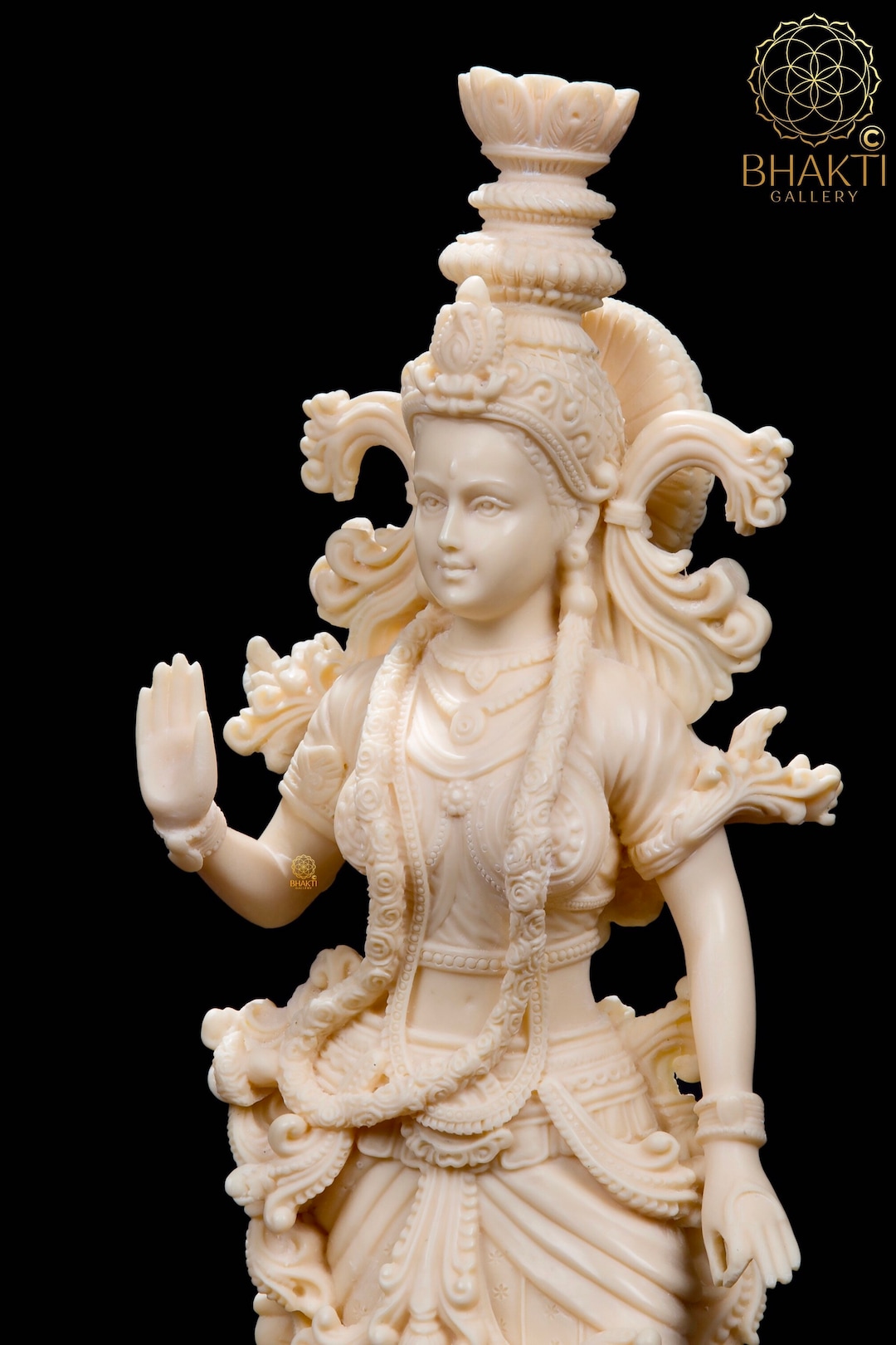 Radha Statue, 36 Cm Ivory Look Dust Marble Goddess Radha Rani Idol ...