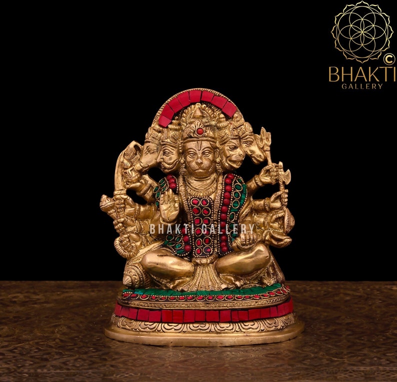 Panchmukhi Hanuman Statue in Brass, 17 Cm Brass Five Face Lord Hanuman ...
