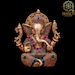 Brass Ganesha Statue With Mosaic Stonework, 21 Cm Brass Ganesh Statue ...