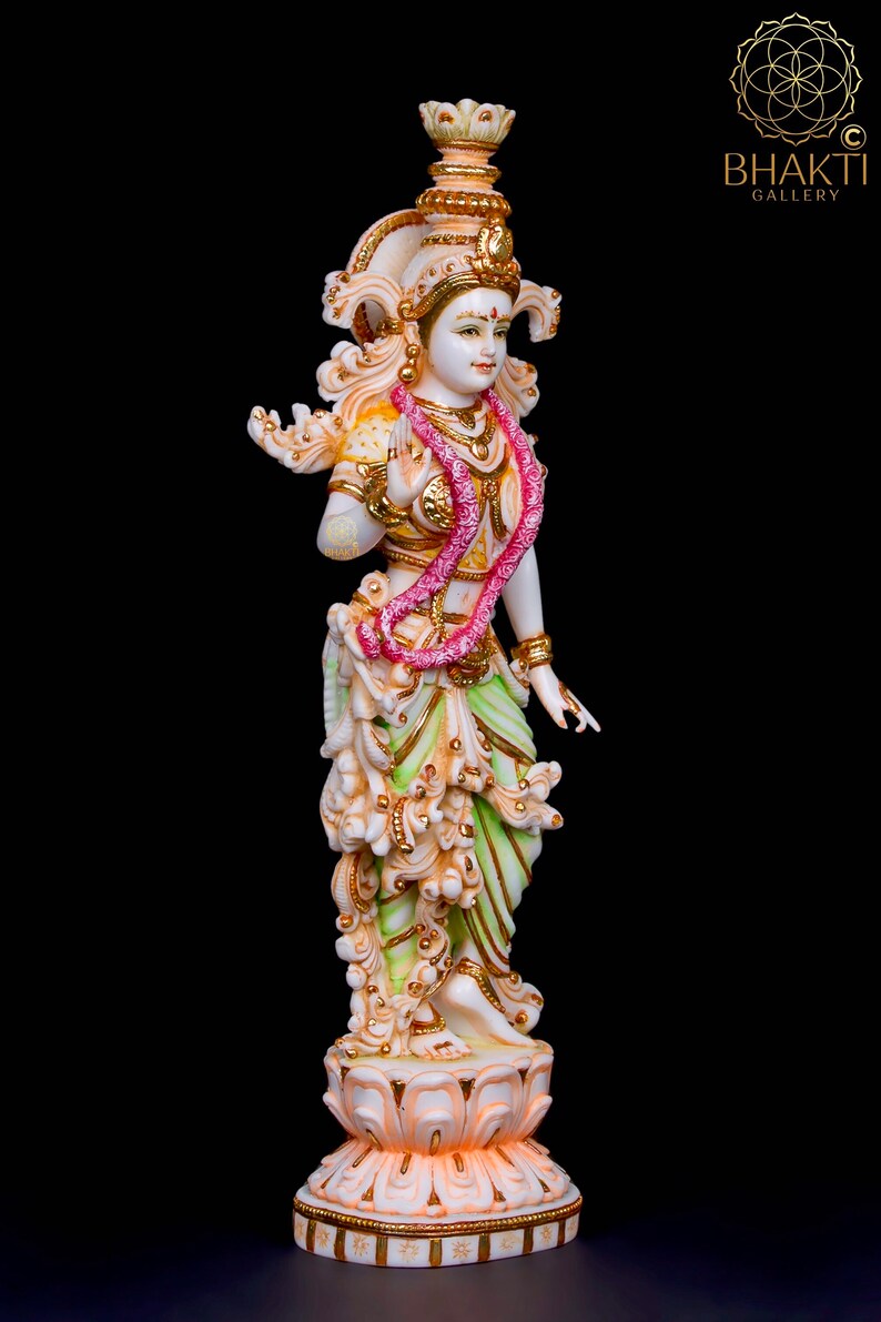 Radha Statue 36 Cm Hand Painted Cultured Marble Radha Idol - Etsy
