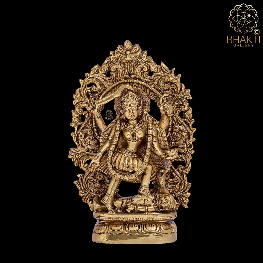 Maa Kali Statue Brass 20 Cm Brass Kali Statue Kalika Kali Shiva Idol Shiva Shakti Hindu