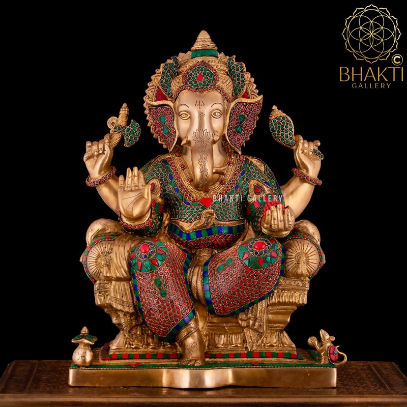 India Ganesha Stone Statue - Etsy