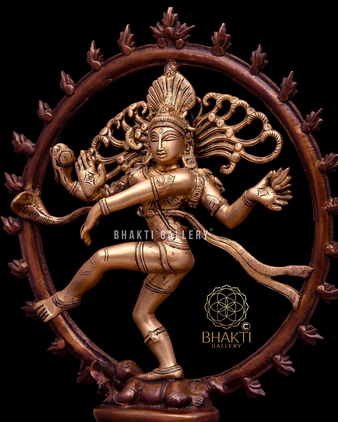 Brass Natraj Statue, 34 Cm Big Bronze Finish Brass Dancing Shiva ...