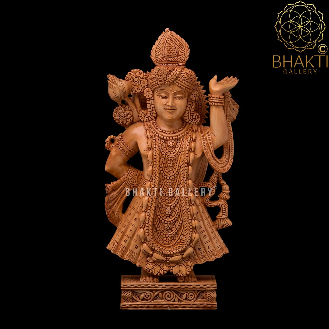 Wooden Shrinathji Statue, 30 Cm Wooden Shreenathji Statue, Wood ...