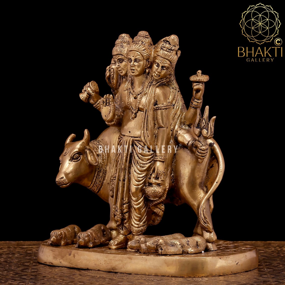 Dattatreya Statue, 20 Cm Brass Dattatreya Statue, Bhagwan Dattatrey ...