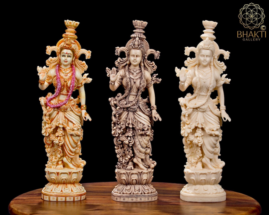 Radha Statue, 36 Cm Big Dust Marble Goddess Radha Idol, Indian Lady ...