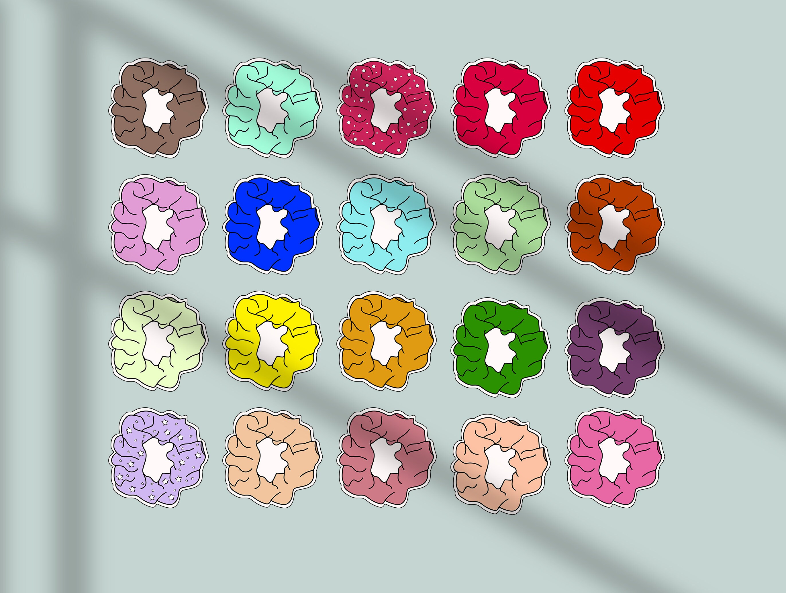 56 INSTANT DOWNLOAD Cute Scrunchies Pack, Hair Tie Scrunchie, Printable ...