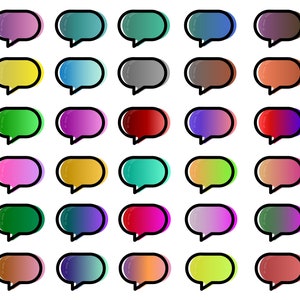 INSTANT DOWNLOAD Comment Bubble Clipart, 30 PNG Files Colorful Comment ...