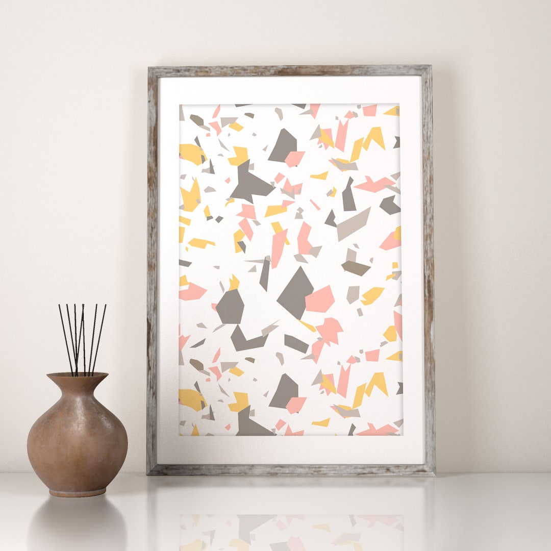 Terrazzo Wall Art Print, Digital Printable Home Decor, Colorful ...