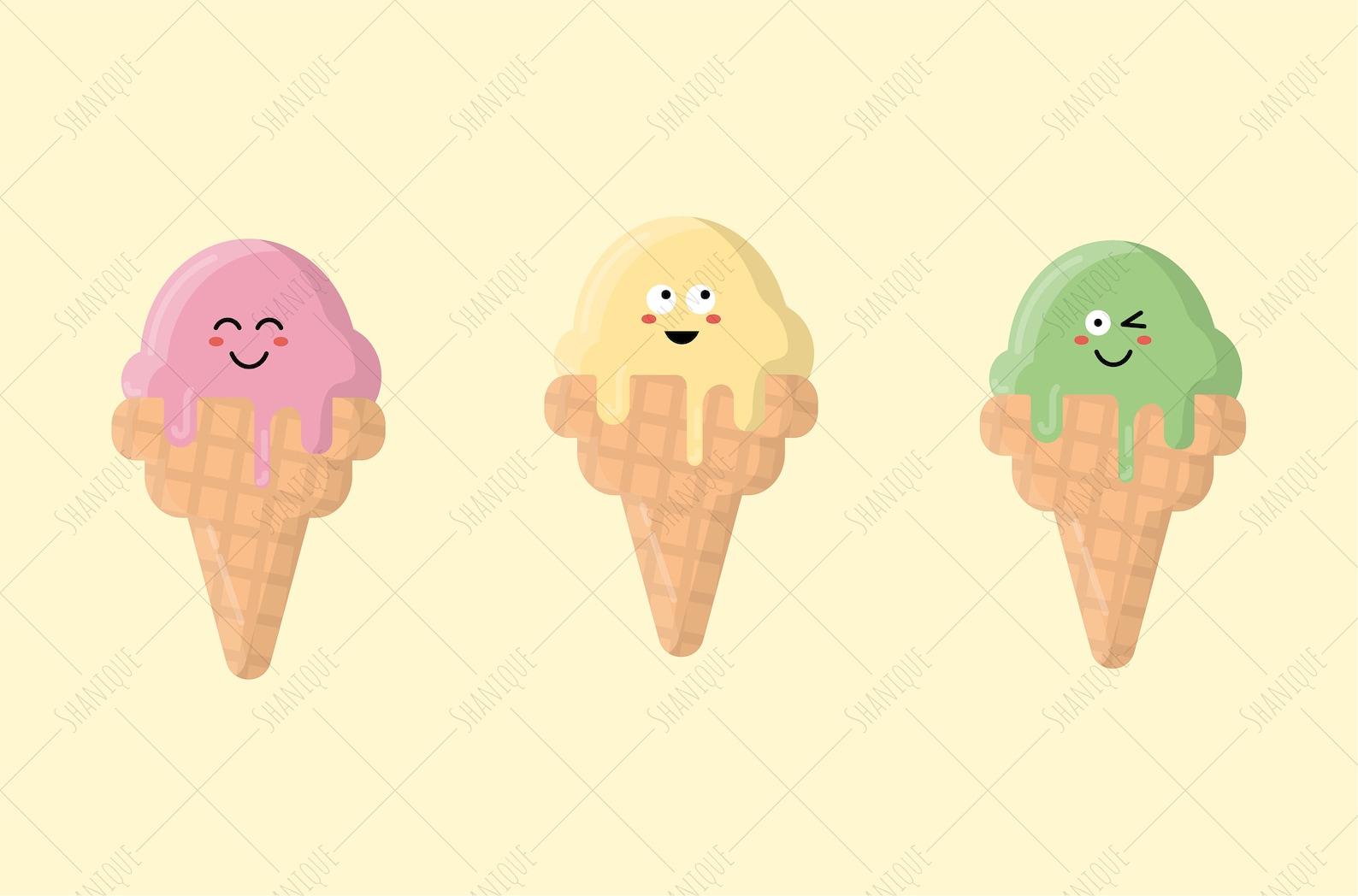 INSTANT DOWNLOAD Sweet Ice Cream Clip Art,16 PNG Files, Ice Cream With ...