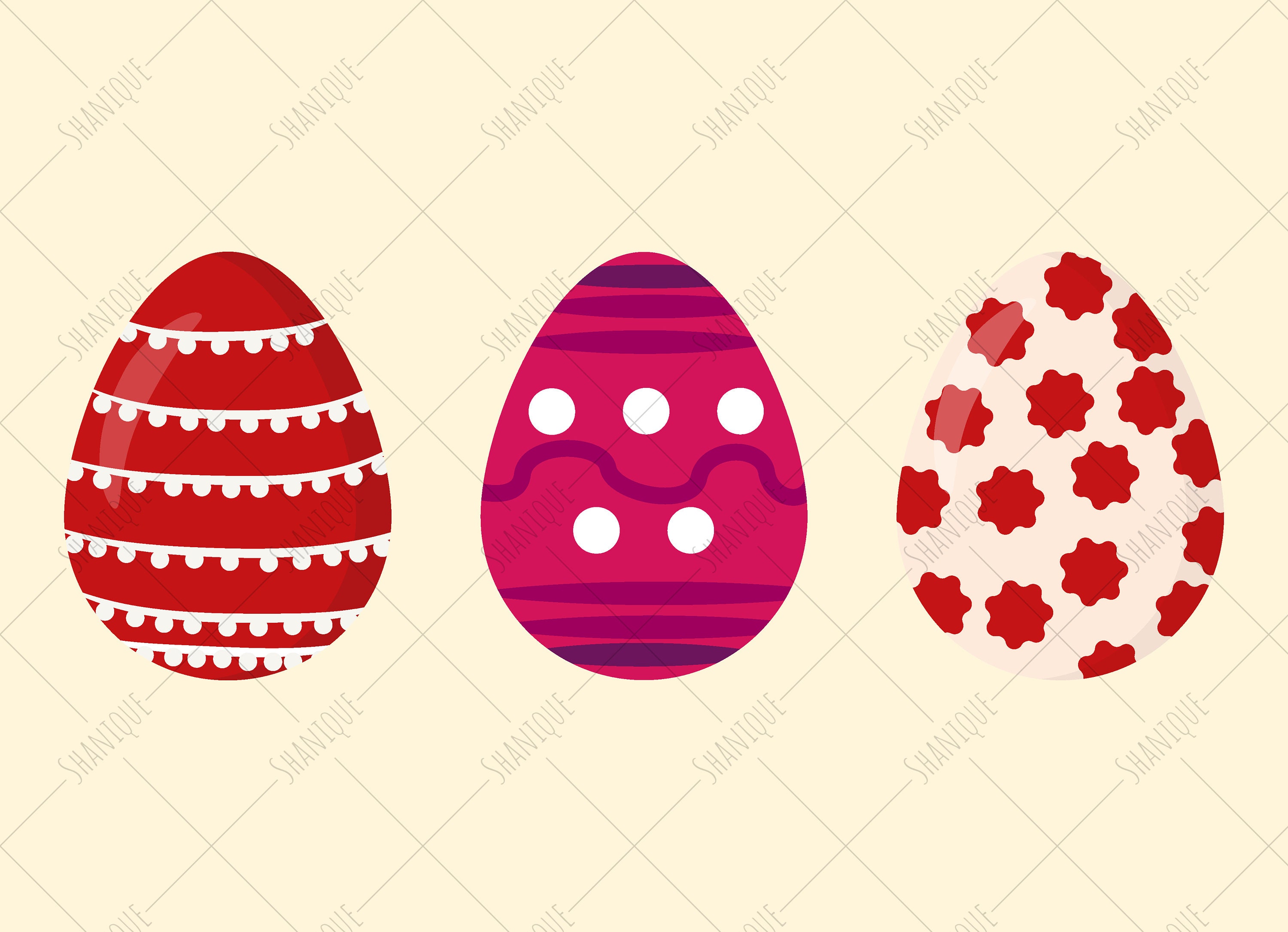 INSTANT DOWNLOAD, Easter Egg Printable Clipart, Colorful 18 PNG Files ...