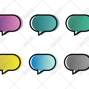 INSTANT DOWNLOAD Comment Bubble Clipart, 30 PNG Files Colorful Comment ...